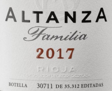 Altanza 'Familia' Rioja 2017 - 750ml – Redneck Wine Company