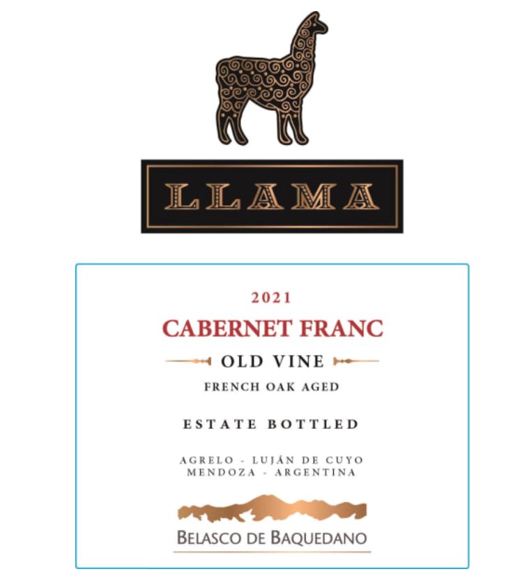 Belasco de Baquedano Llama Old Vine Cabernet Franc 2023 - 750ml ...