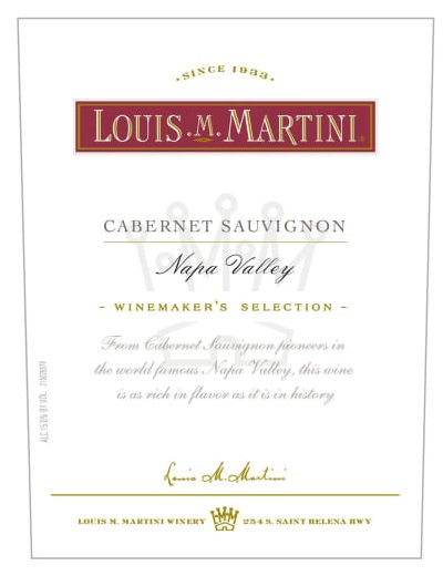 Louis Martini Napa Valley Cabernet Sauvignon 2022 - 750ml – Redneck ...
