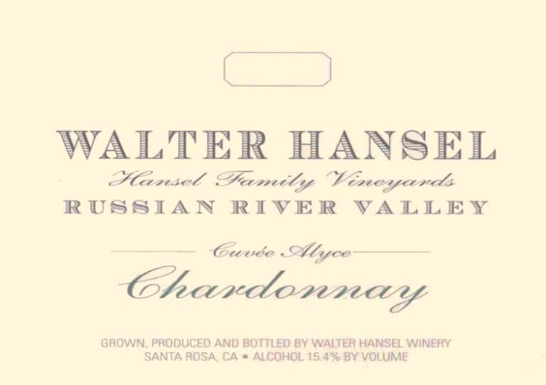 Walter Hansel Cuvee Alyce Chardonnay 2022 - 750ml – Redneck Wine Company
